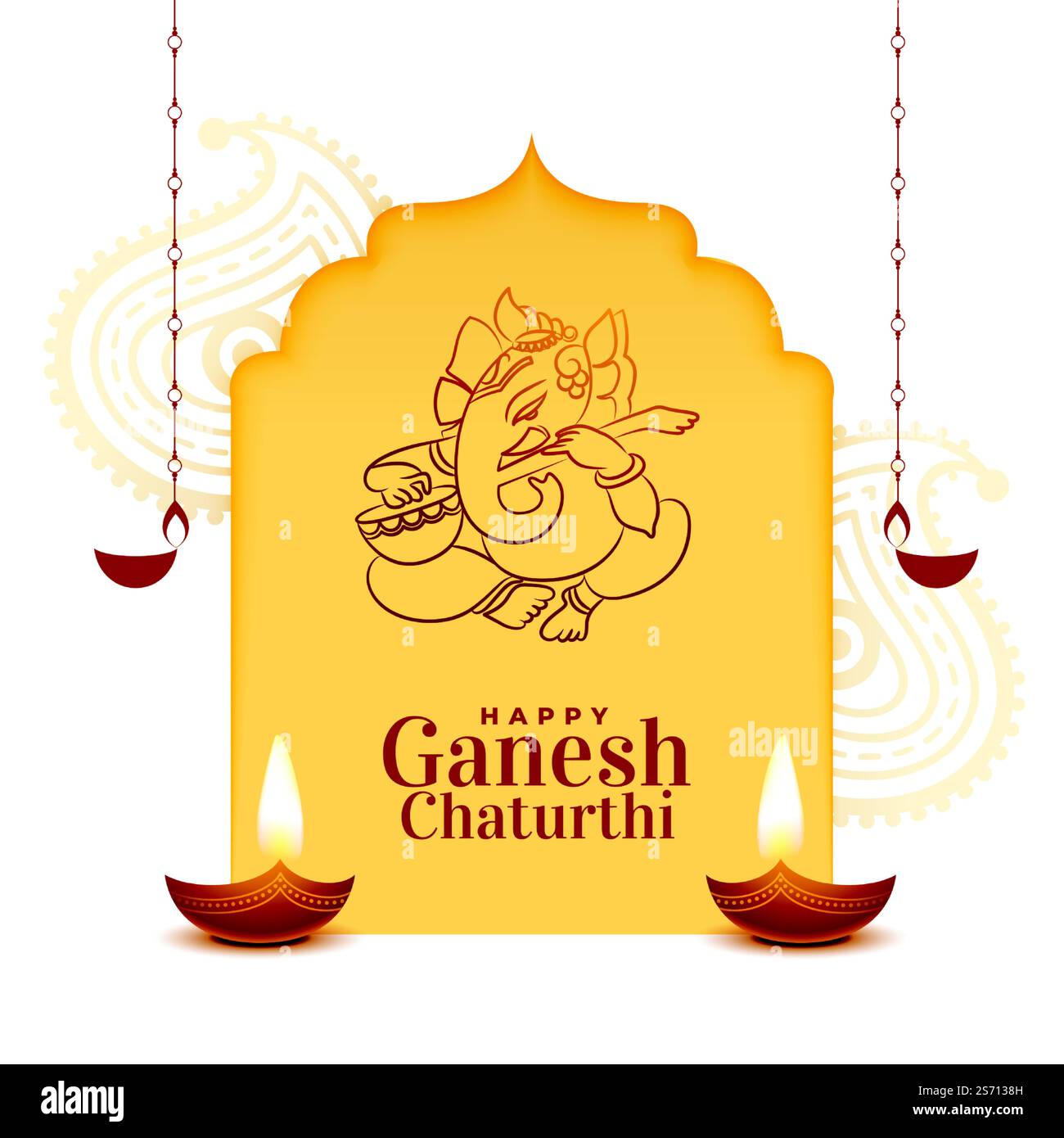 decorative lord ganesha design for ganesh chaturhi festival Stock ...