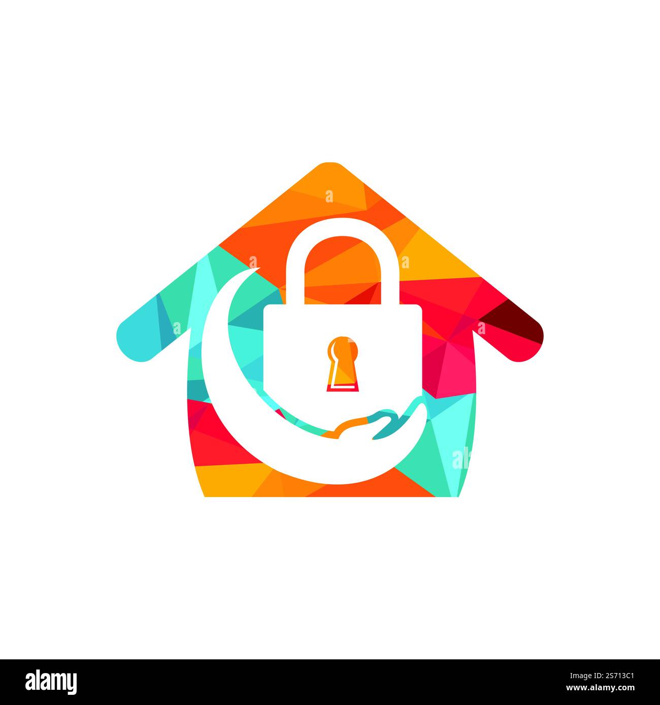 Security care vector logo design template. Vector illustration of hand ...