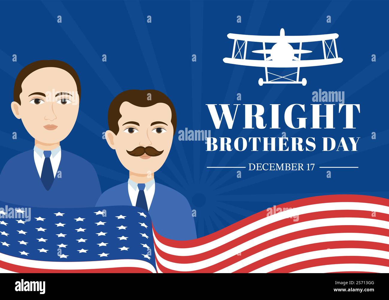 Wright Brothers Day on December 17th Template Hand Drawn Cartoon ...
