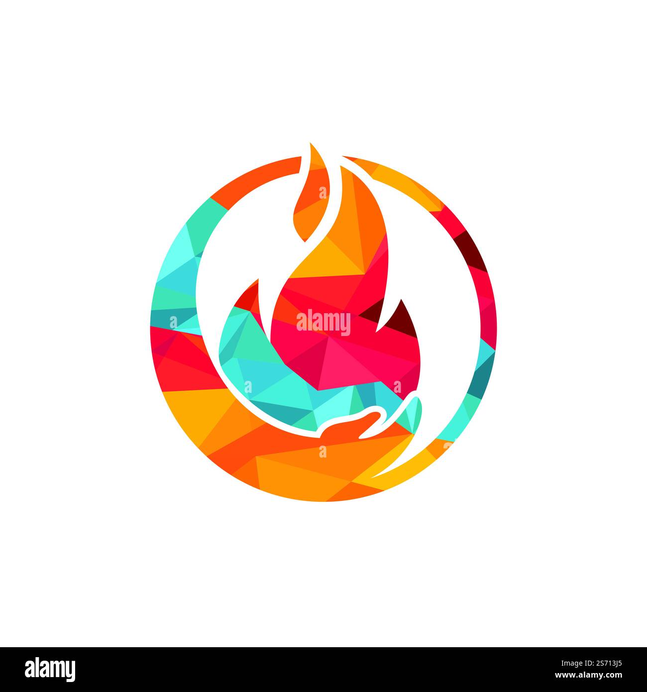 Fire care vector logo design concept. Hand and fire icon logo design ...