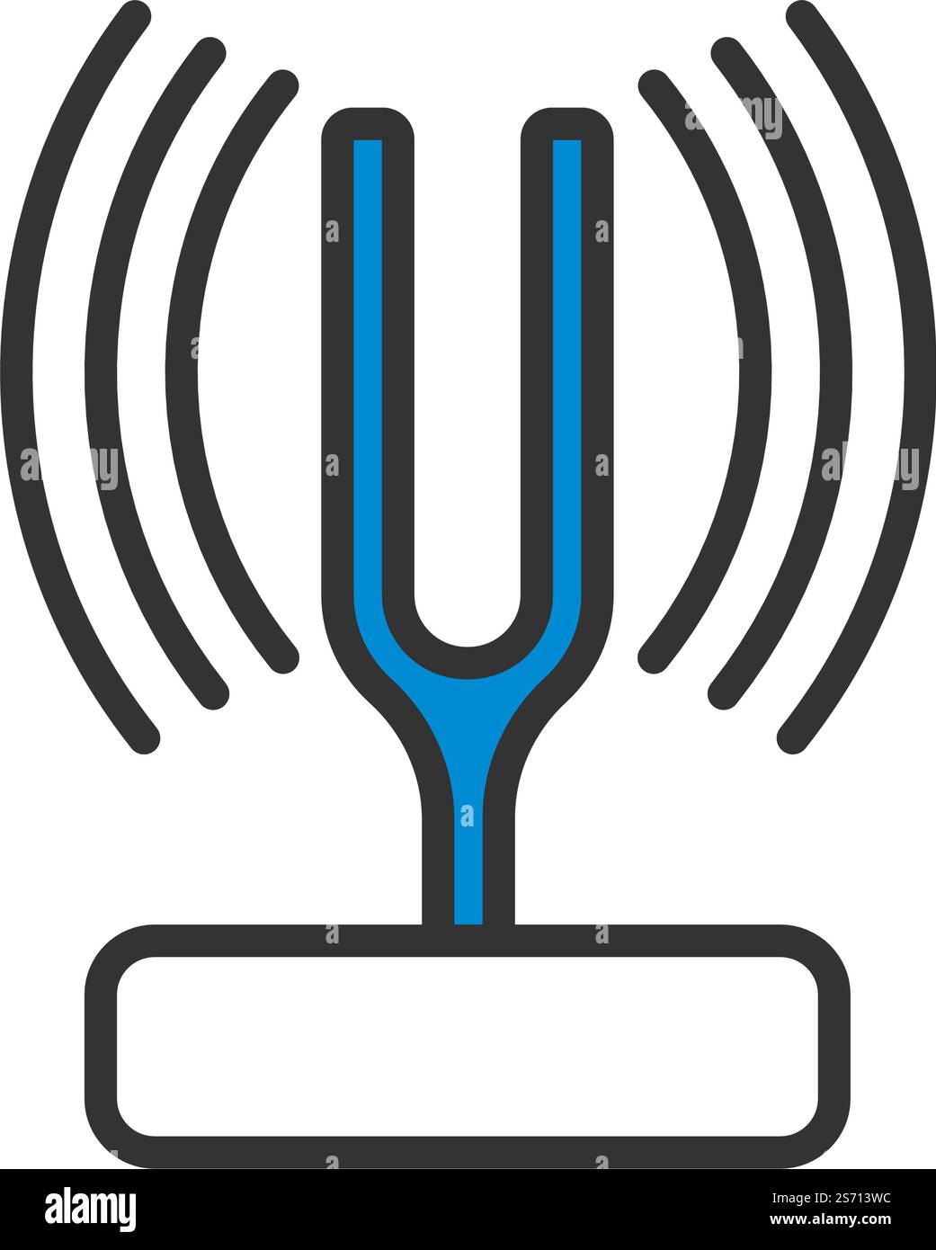 Tuning Fork Icon. Editable Bold Outline With Color Fill Design. Vector ...
