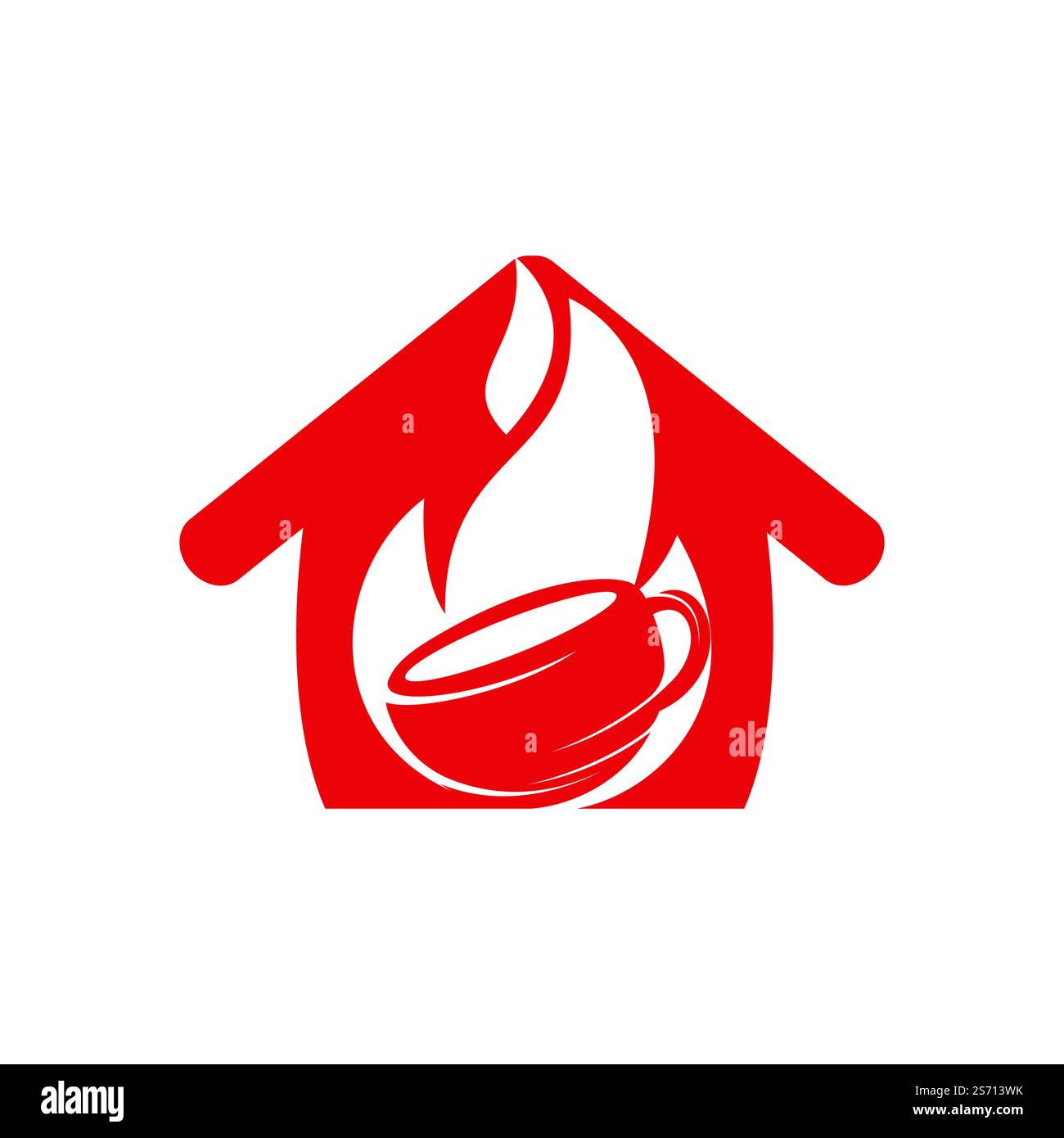 Fire flame hot roasted coffee logo design. Hot coffee shop logo with ...