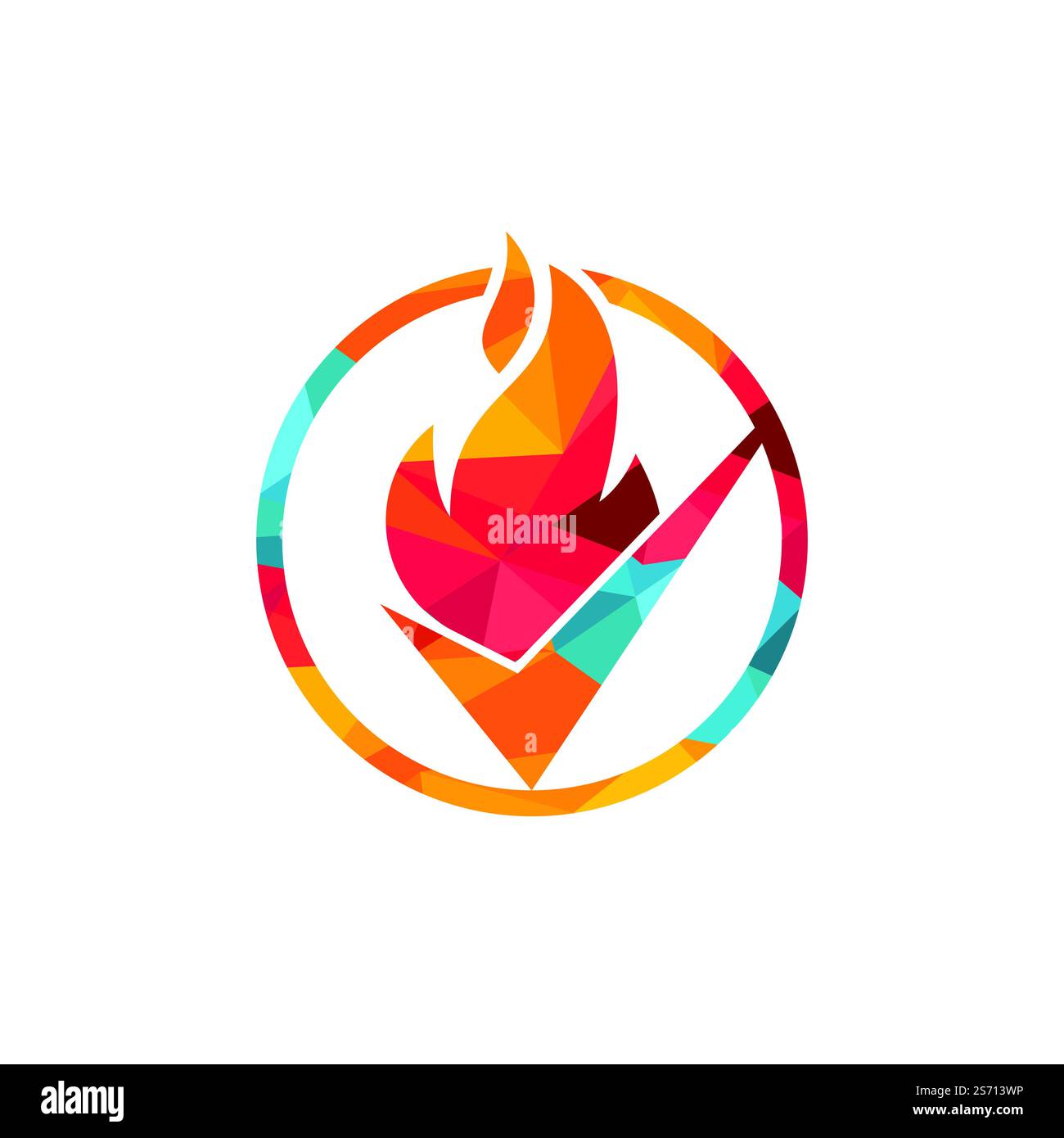Fire check vector logo design template. Fire and checkmark icon design ...