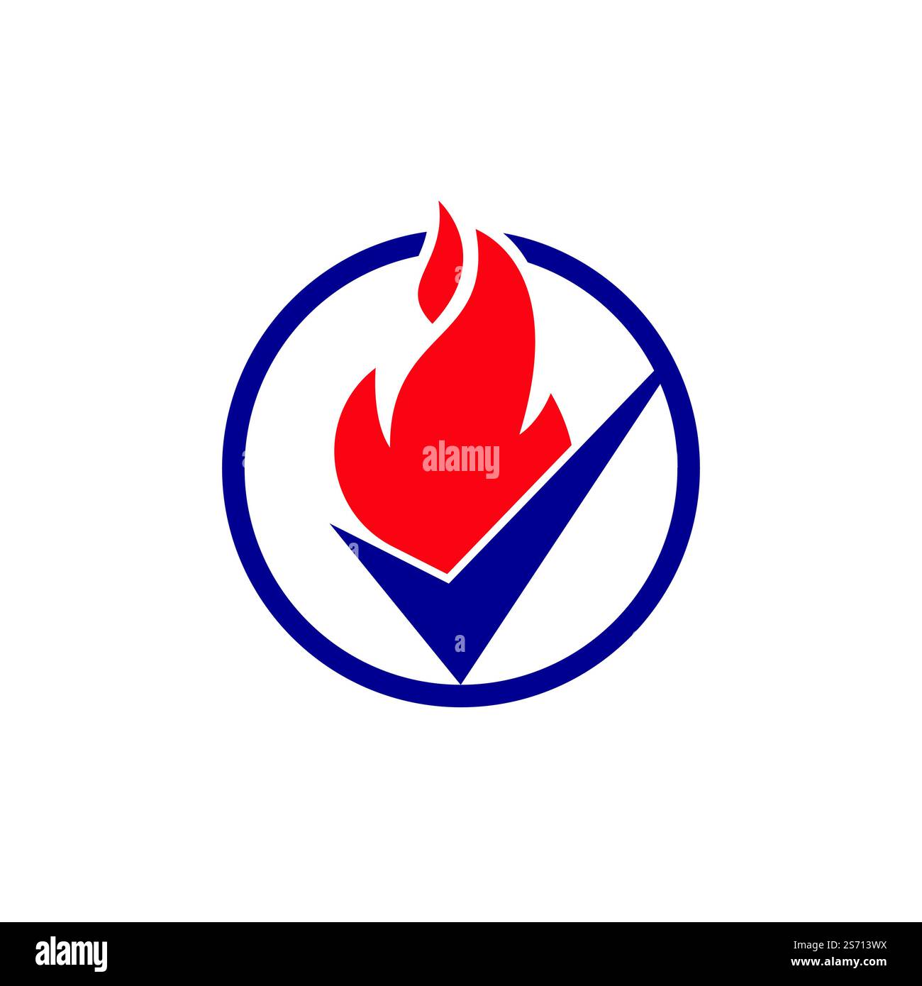 Fire check vector logo design template. Fire and checkmark icon design ...