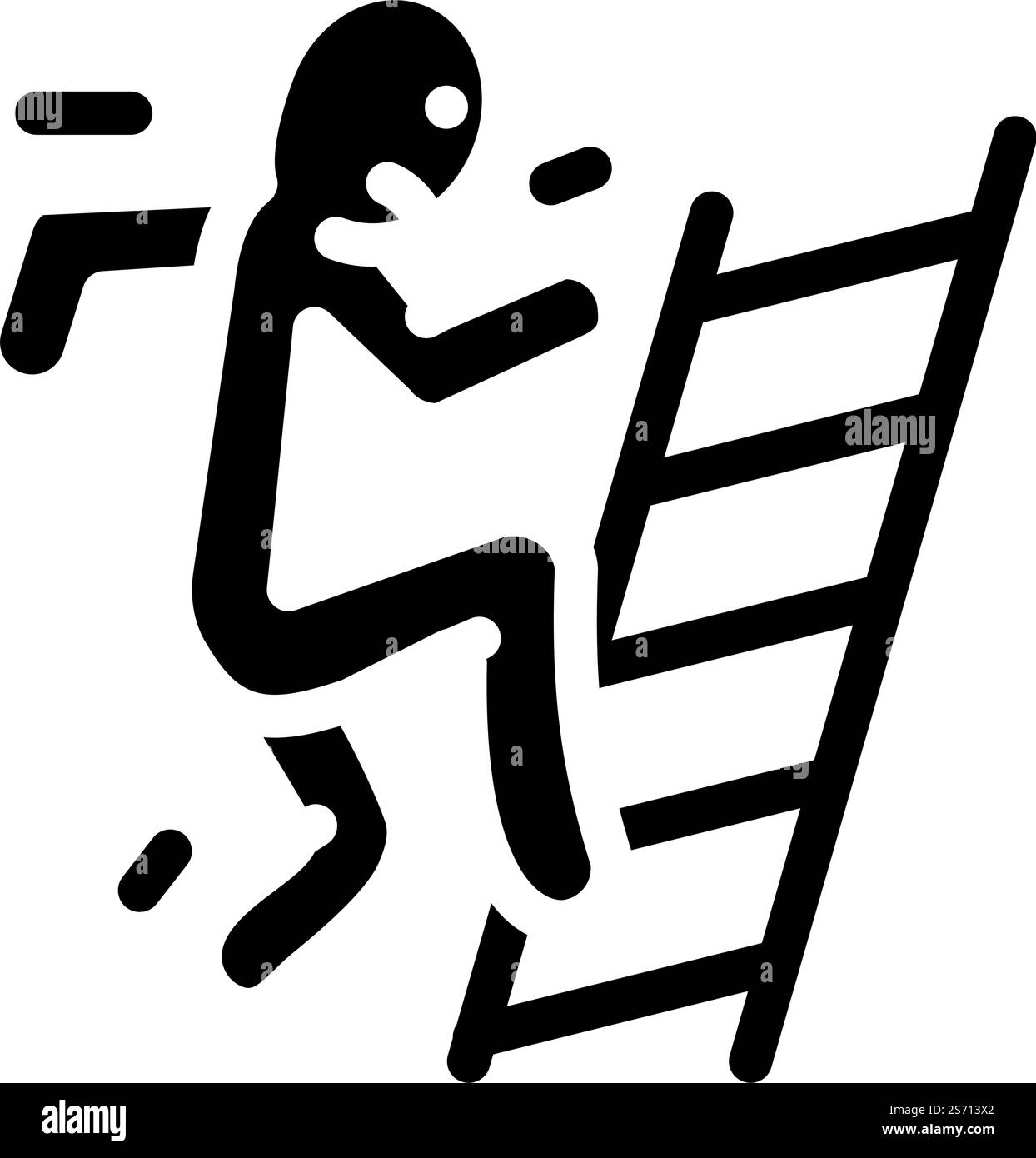 fall ladder accident glyph icon vector. fall ladder accident sign ...