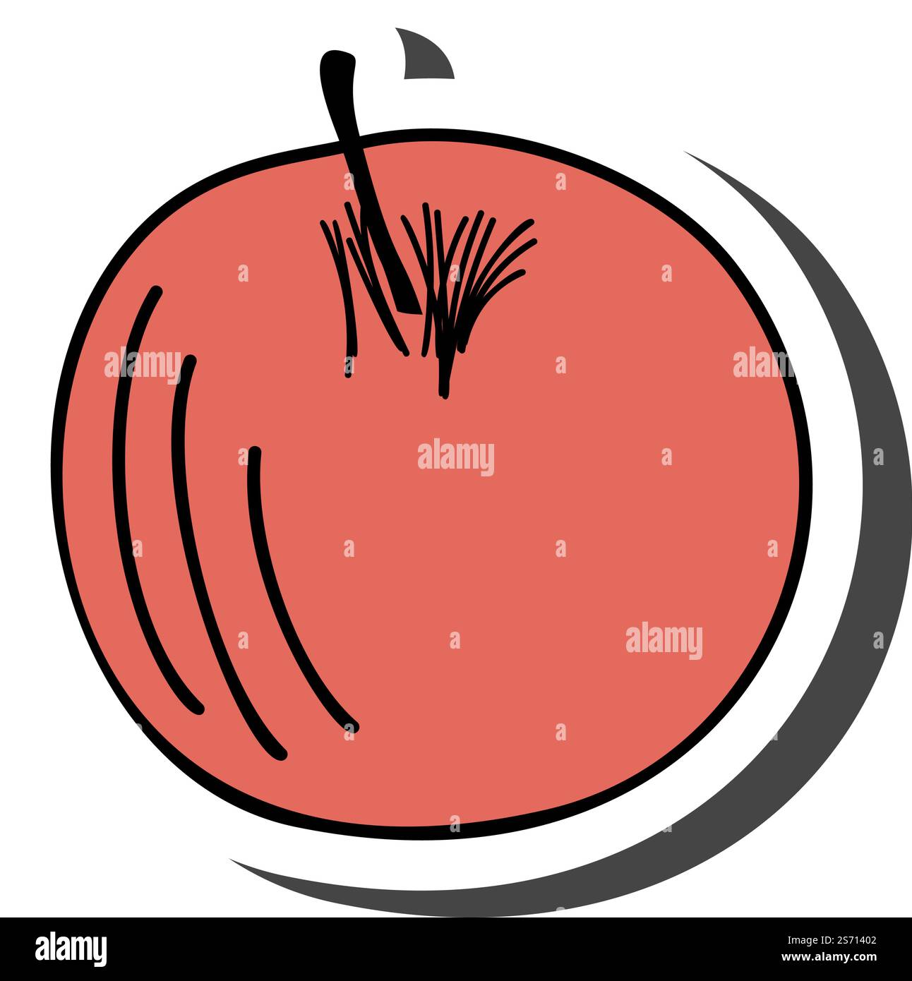 Apple sticker with shadow on education theme. Back to school. Vector ...