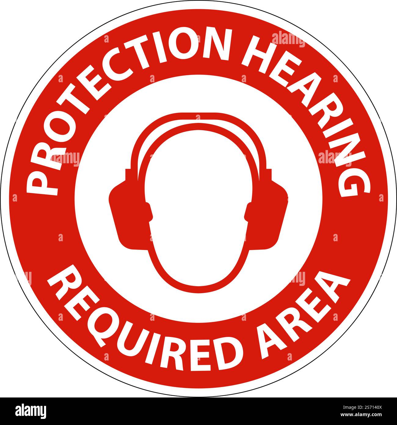 Danger Double Hearing Protection Sign On White Background Stock Vector ...