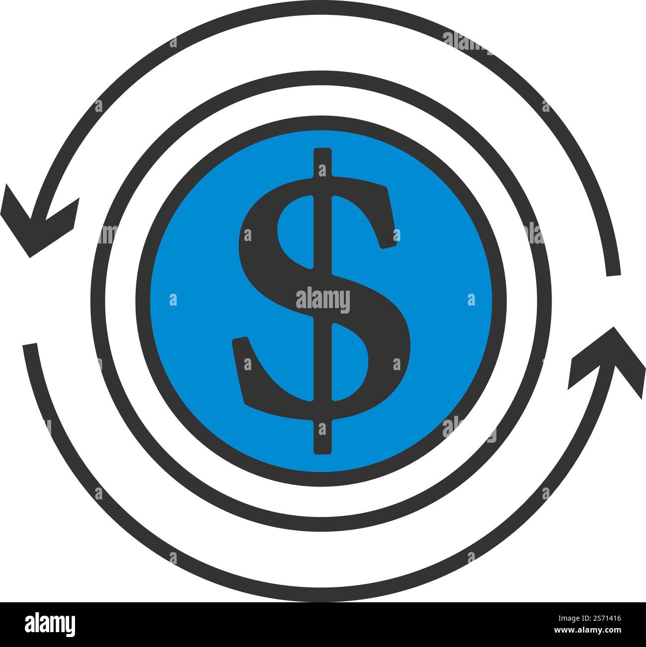 Cash Back Coin Icon. Editable Bold Outline With Color Fill Design. Vector Illustration Stock ...