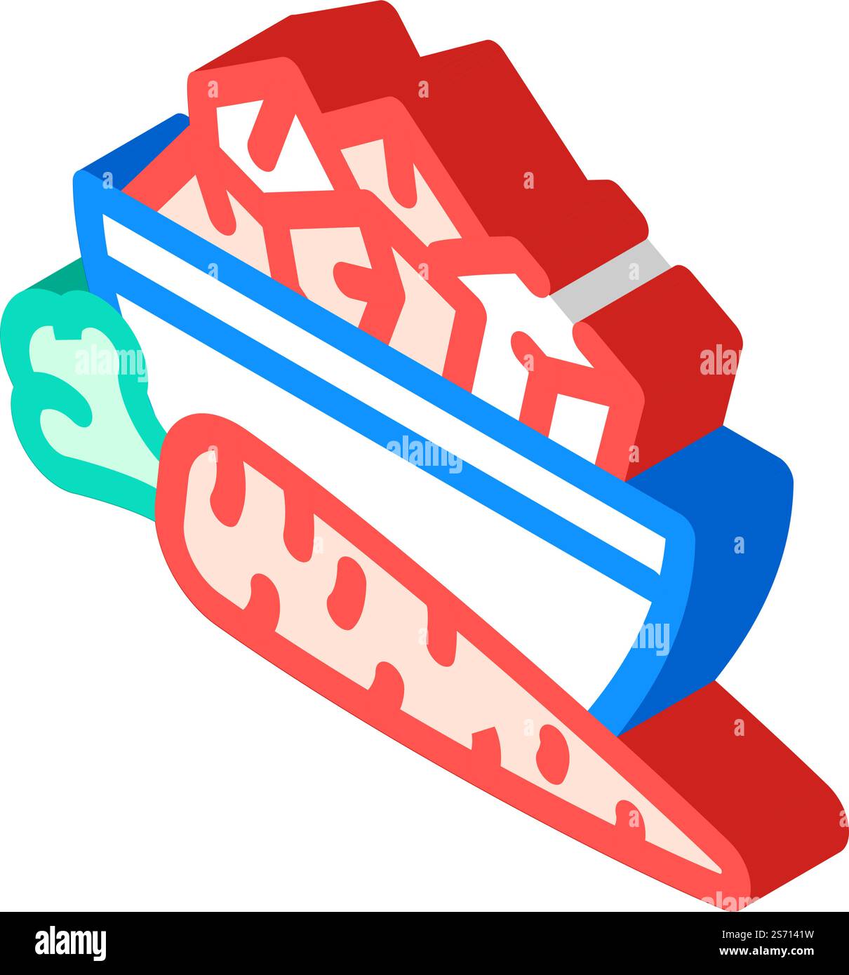 cut carrot cubes isometric icon vector. cut carrot cubes sign. isolated ...