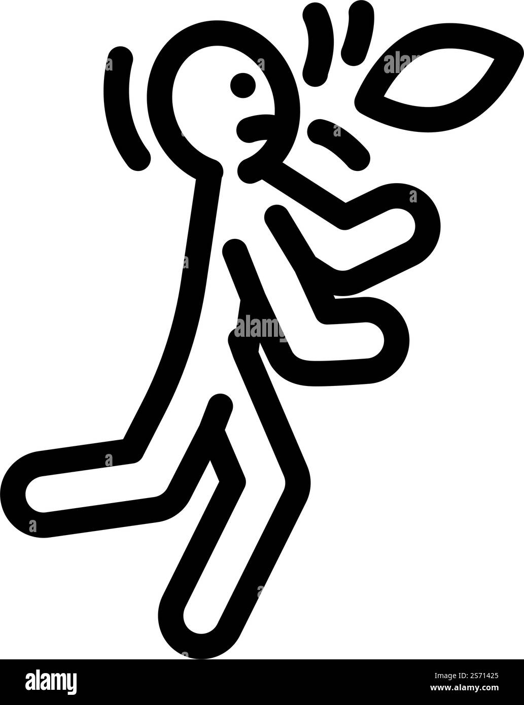 kick ball man accident line icon vector. kick ball man accident sign ...