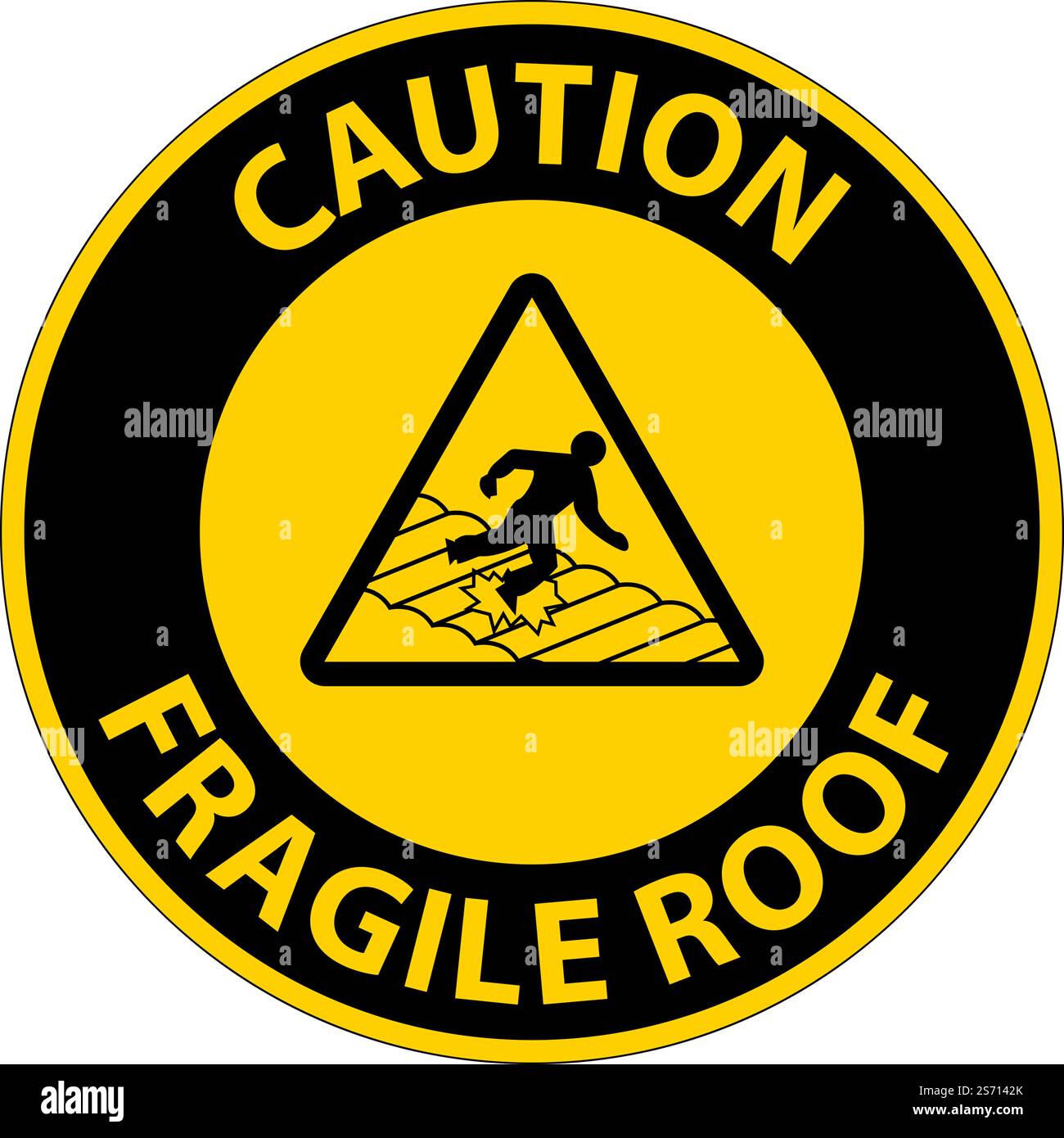Caution Fragile Roof Sign On White Background Stock Vector Image & Art ...