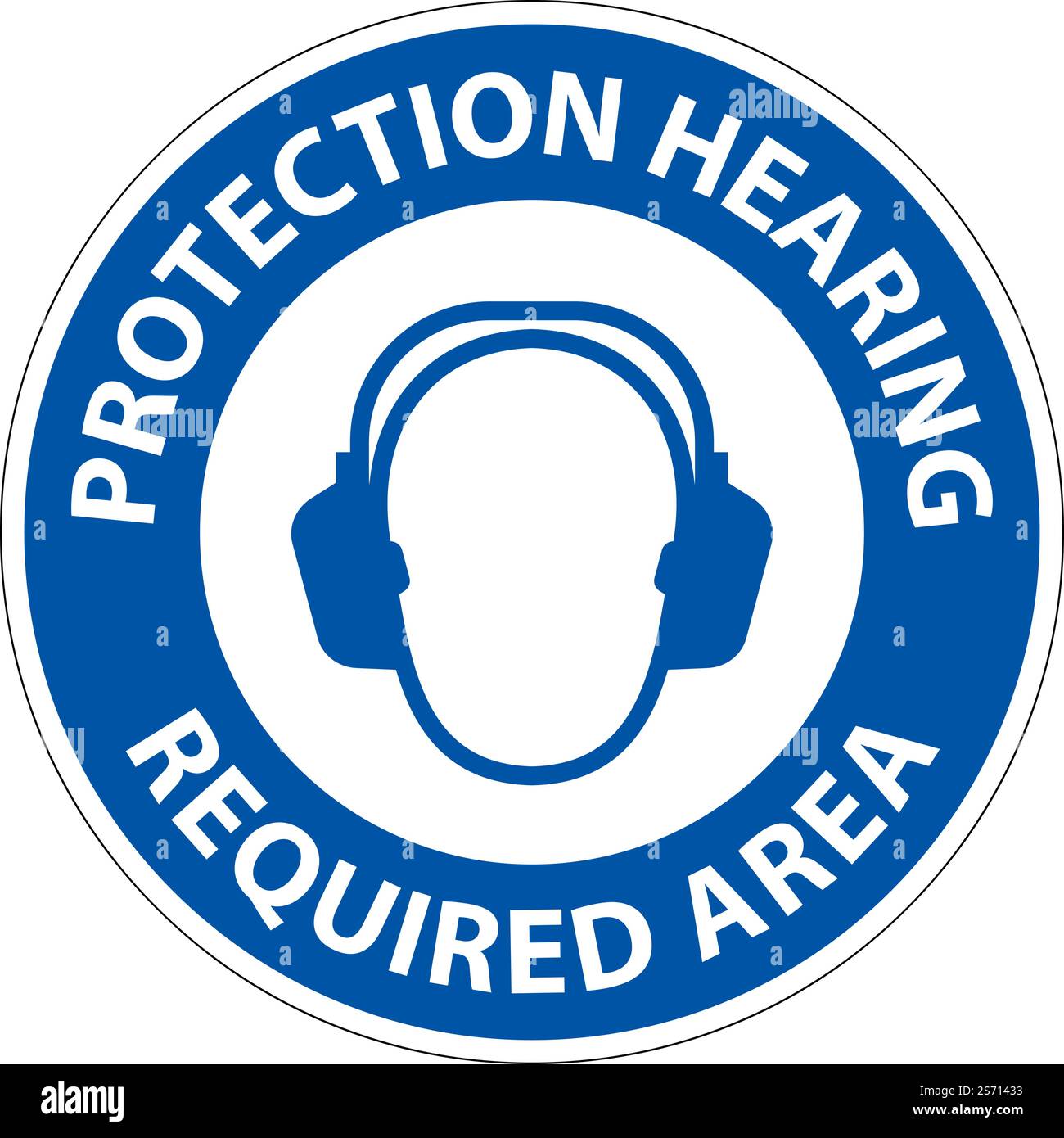 Notice Double Hearing Protection Sign On White Background Stock Vector ...