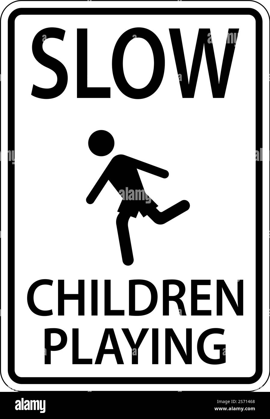 Slow Children Playing Sign On White Background Stock Vector Image & Art ...