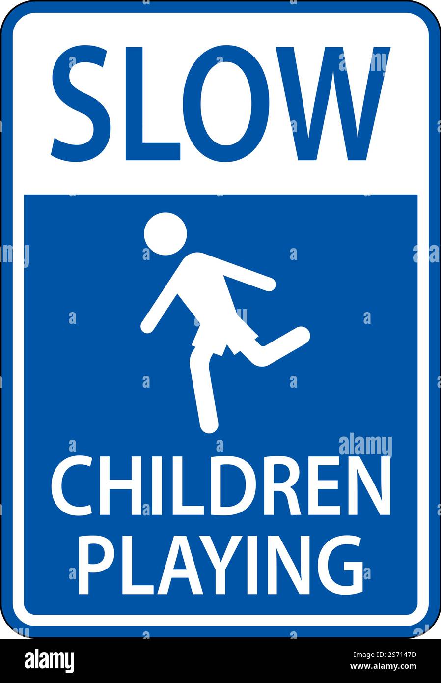 Slow Children Playing Sign On White Background Stock Vector Image & Art ...