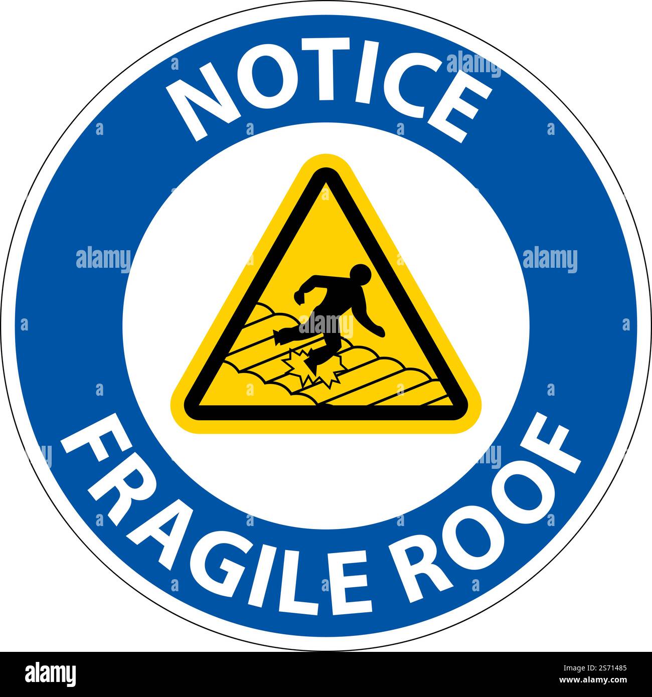 Notice Fragile Roof Sign On White Background Stock Vector Image & Art ...