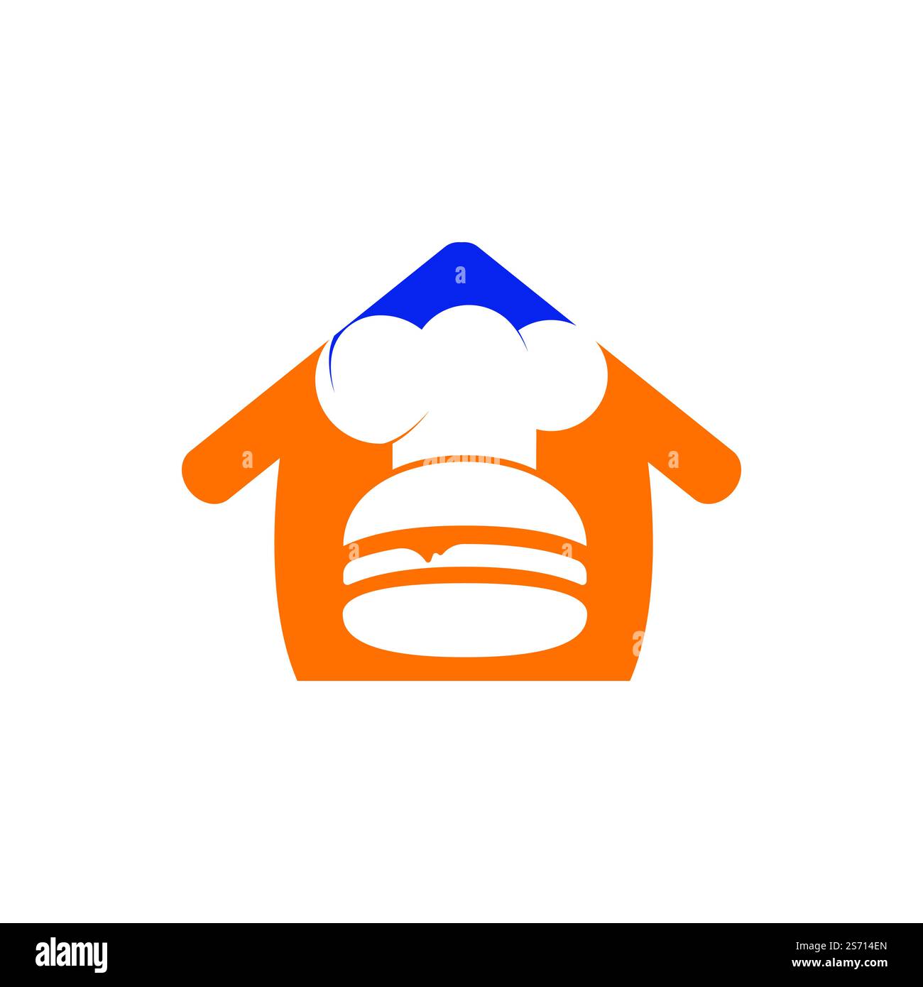 Burger chef house vector logo design template. Retro fast food burger ...