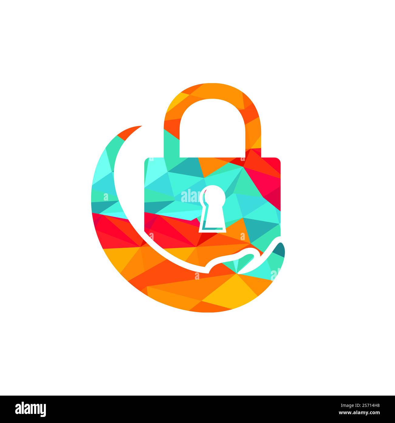 Security care vector logo design template. Vector illustration of hand ...