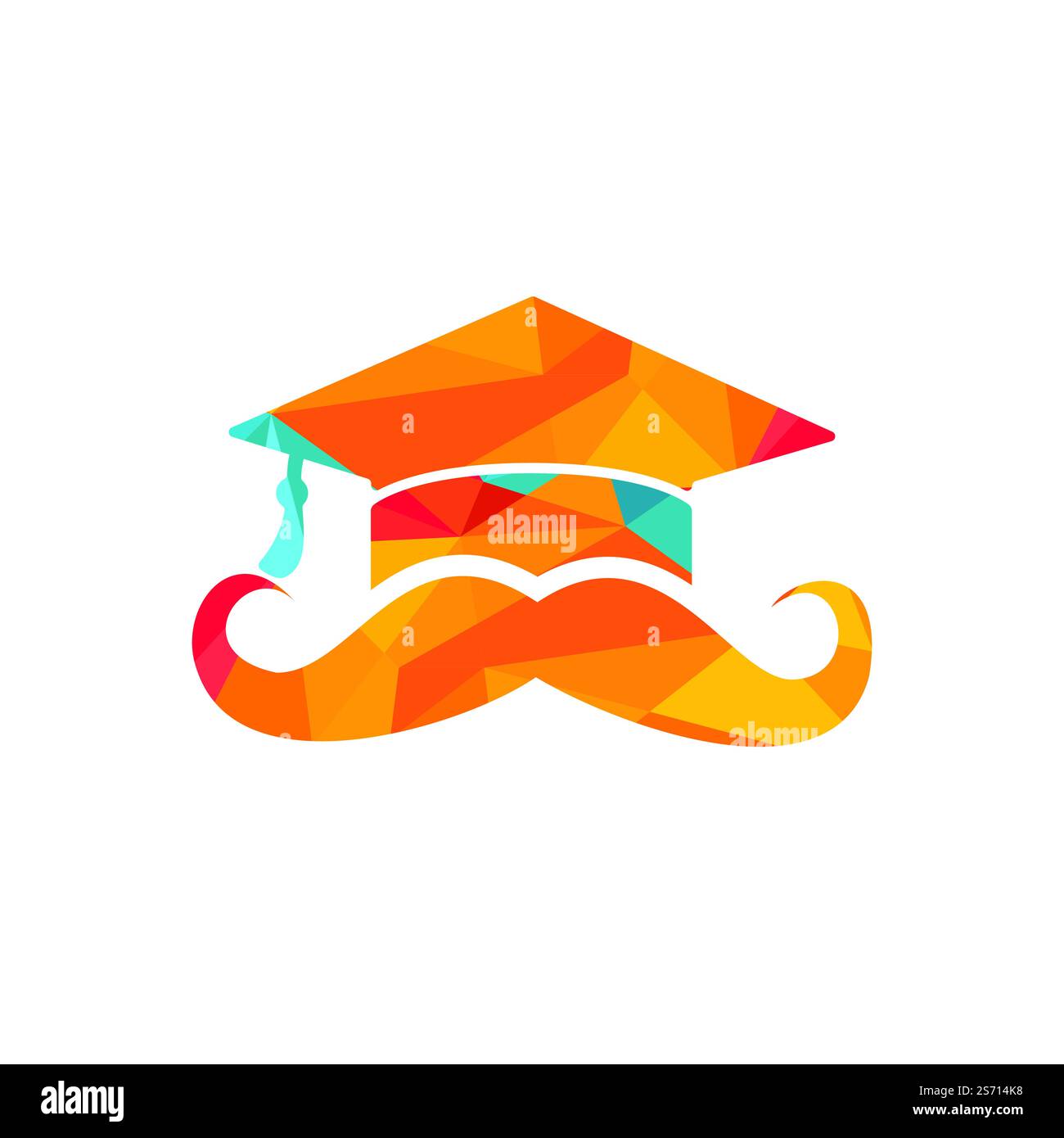 Strong education logo design template. Hat graduation with mustache ...