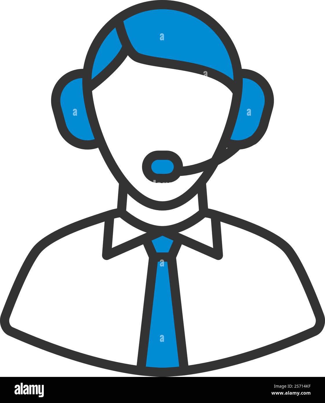 Icon Of Football Commentator. Editable Bold Outline With Color Fill ...