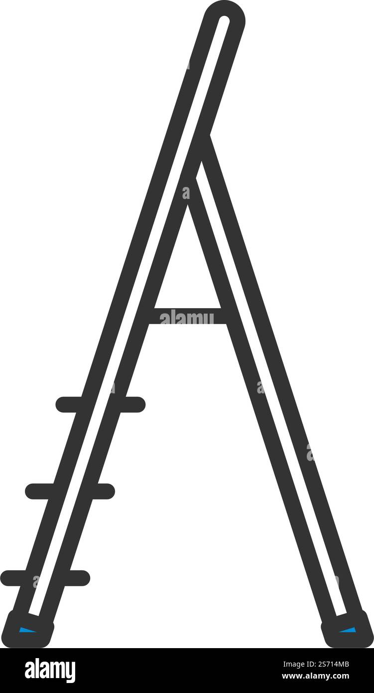 Construction Ladder Icon. Editable Bold Outline With Color Fill Design ...