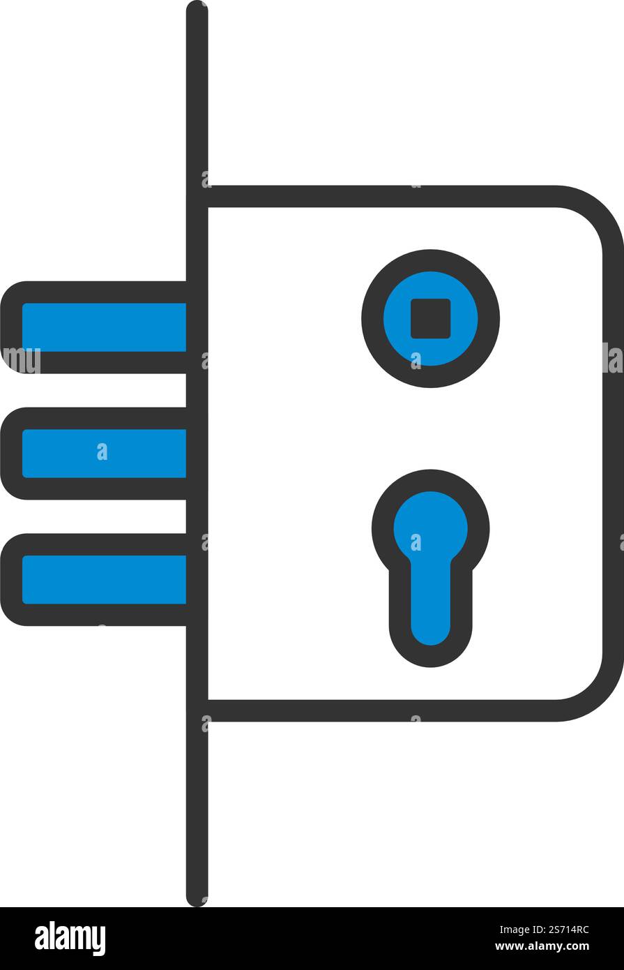 Door Lock Icon. Editable Bold Outline With Color Fill Design. Vector ...