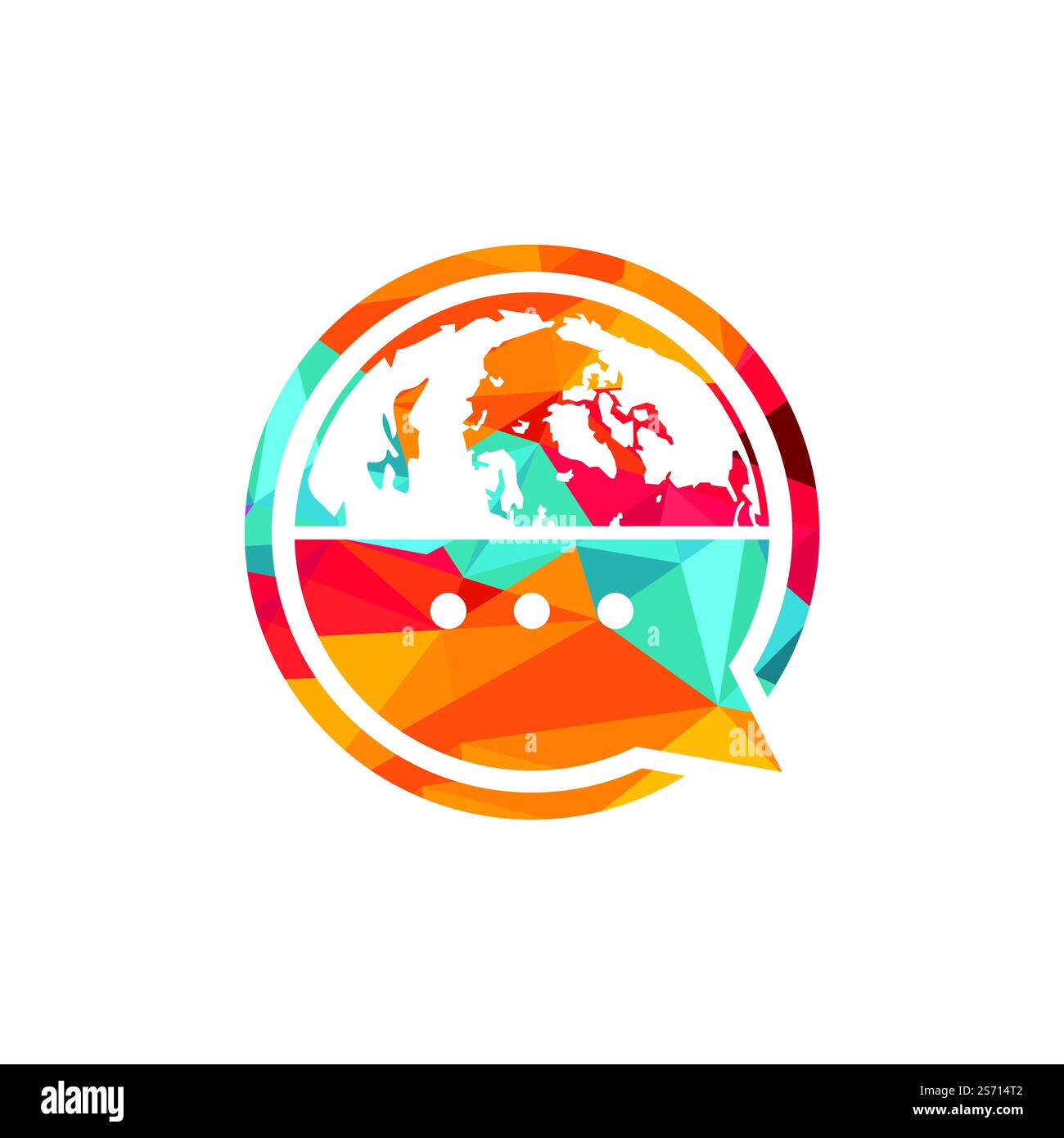 World chat vector logo design. Globe logo with bubble talk icon Stock ...