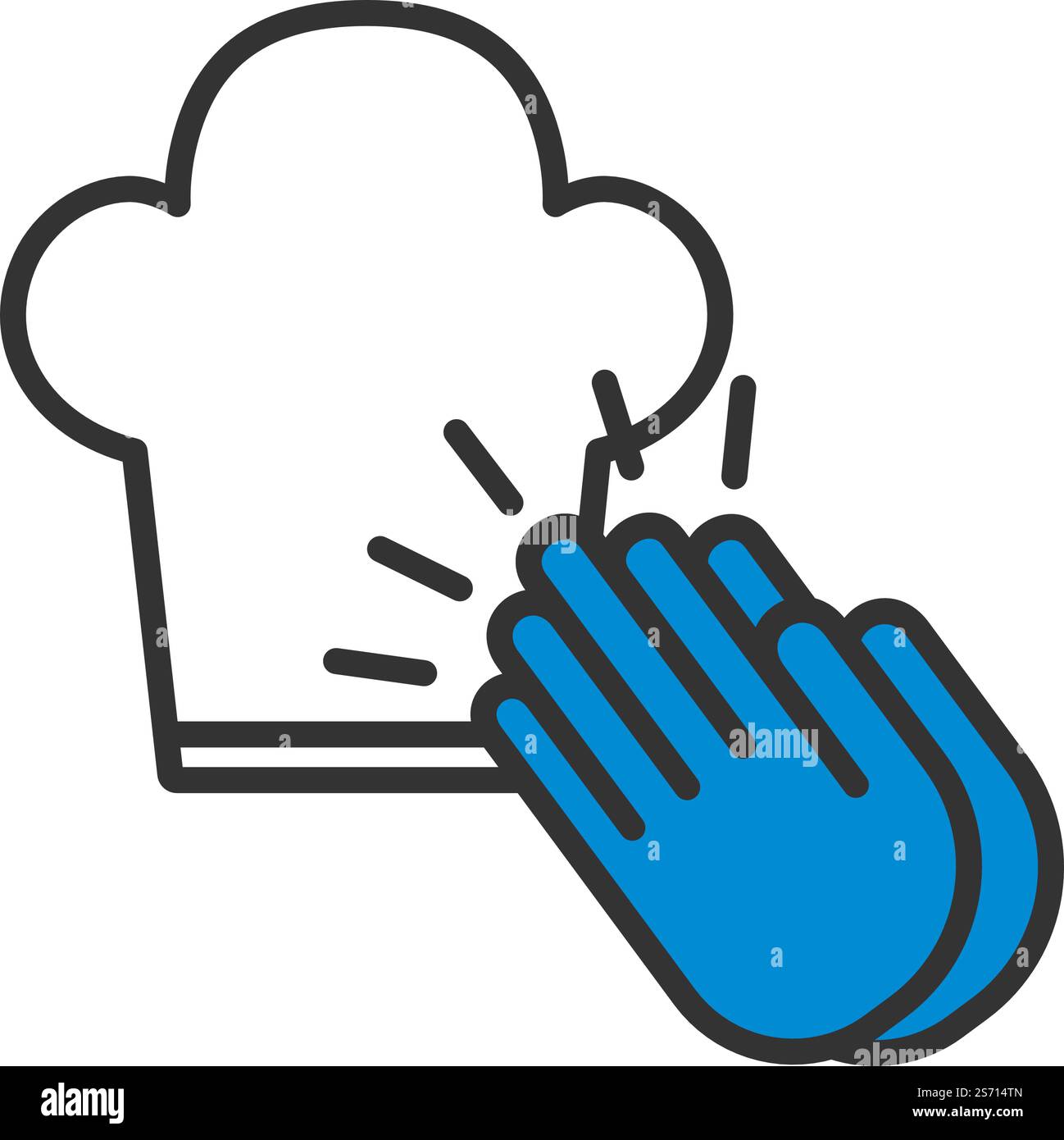 Clapping Palms To Toque Icon. Editable Bold Outline With Color Fill ...