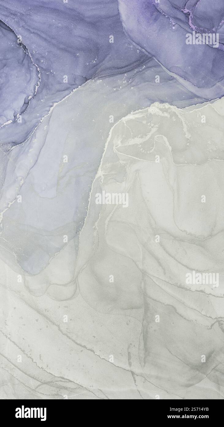 Abstract alcohol ink artwork featuring soft purple and white swirls ...