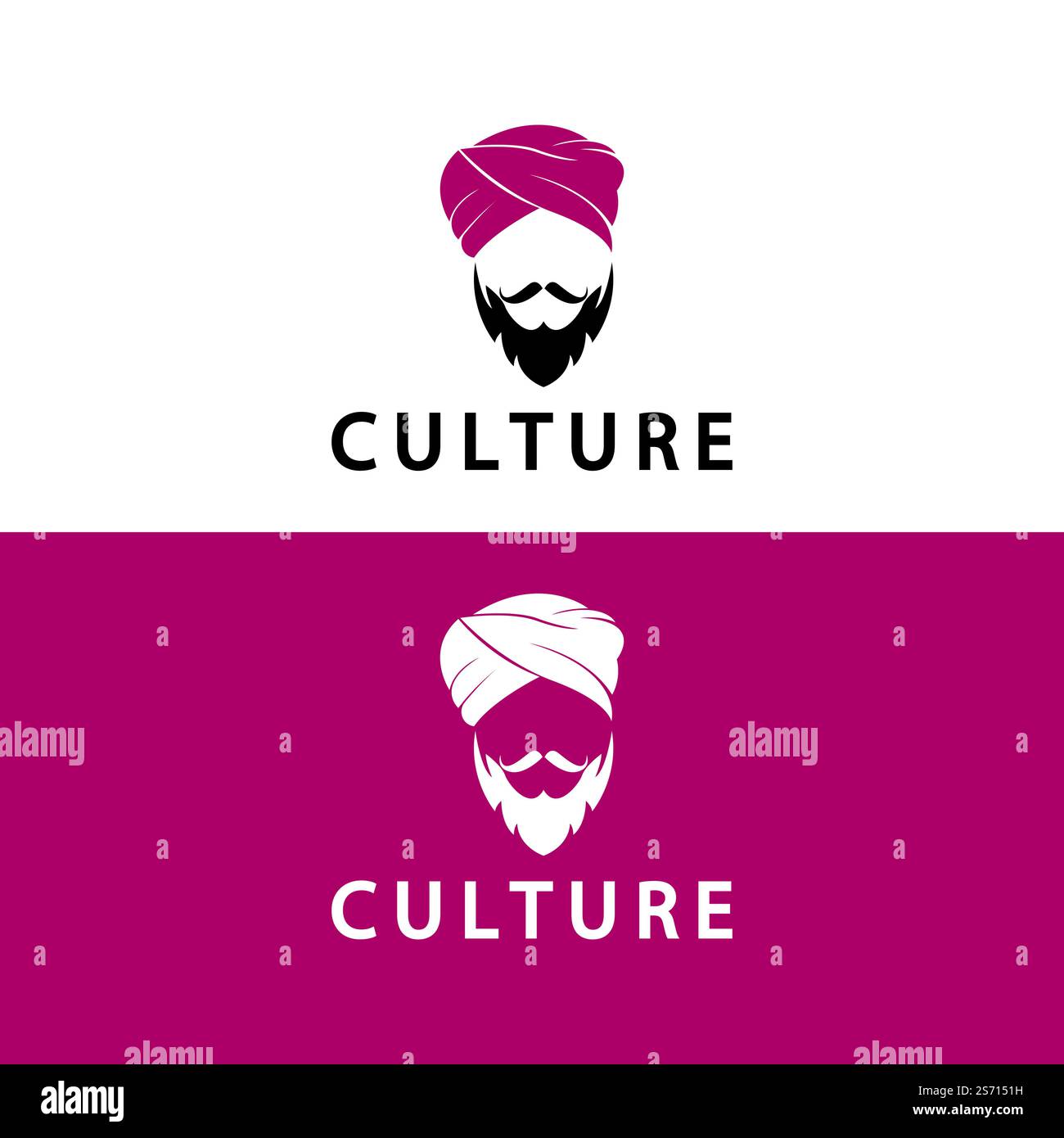 Turban Mustache India Indian logo design vector illustration. Logo of a ...