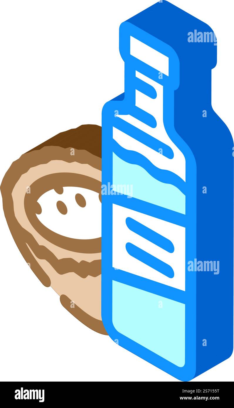 vinegar coconut tropical isometric icon vector. vinegar coconut ...