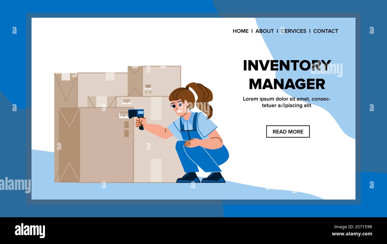 inventory manager vector. business industry, warehouse distribution ...