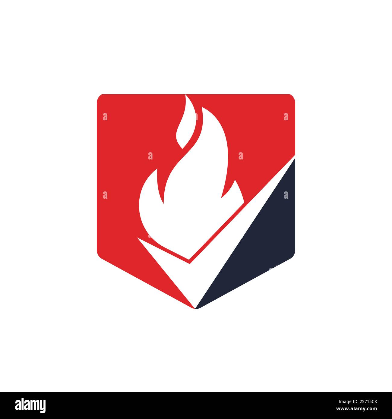 Fire check vector logo design template. Fire and checkmark icon design ...