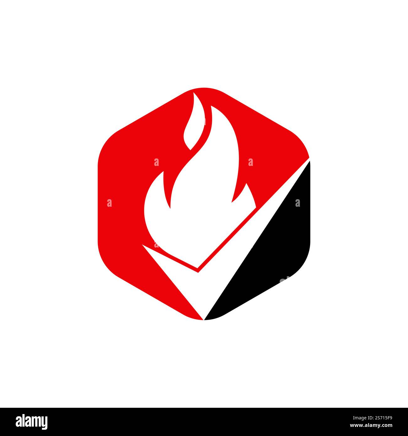 Fire check vector logo design template. Fire and checkmark icon design ...
