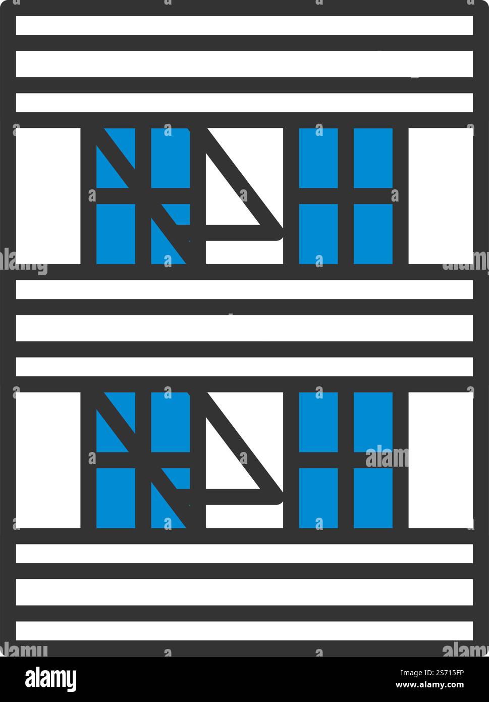 Emergency Fire Ladder Icon. Editable Bold Outline With Color Fill ...