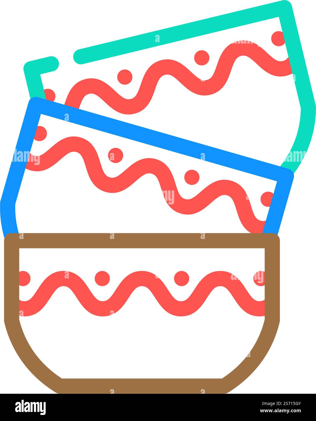 bowl clay crockery color icon vector. bowl clay crockery sign. isolated ...