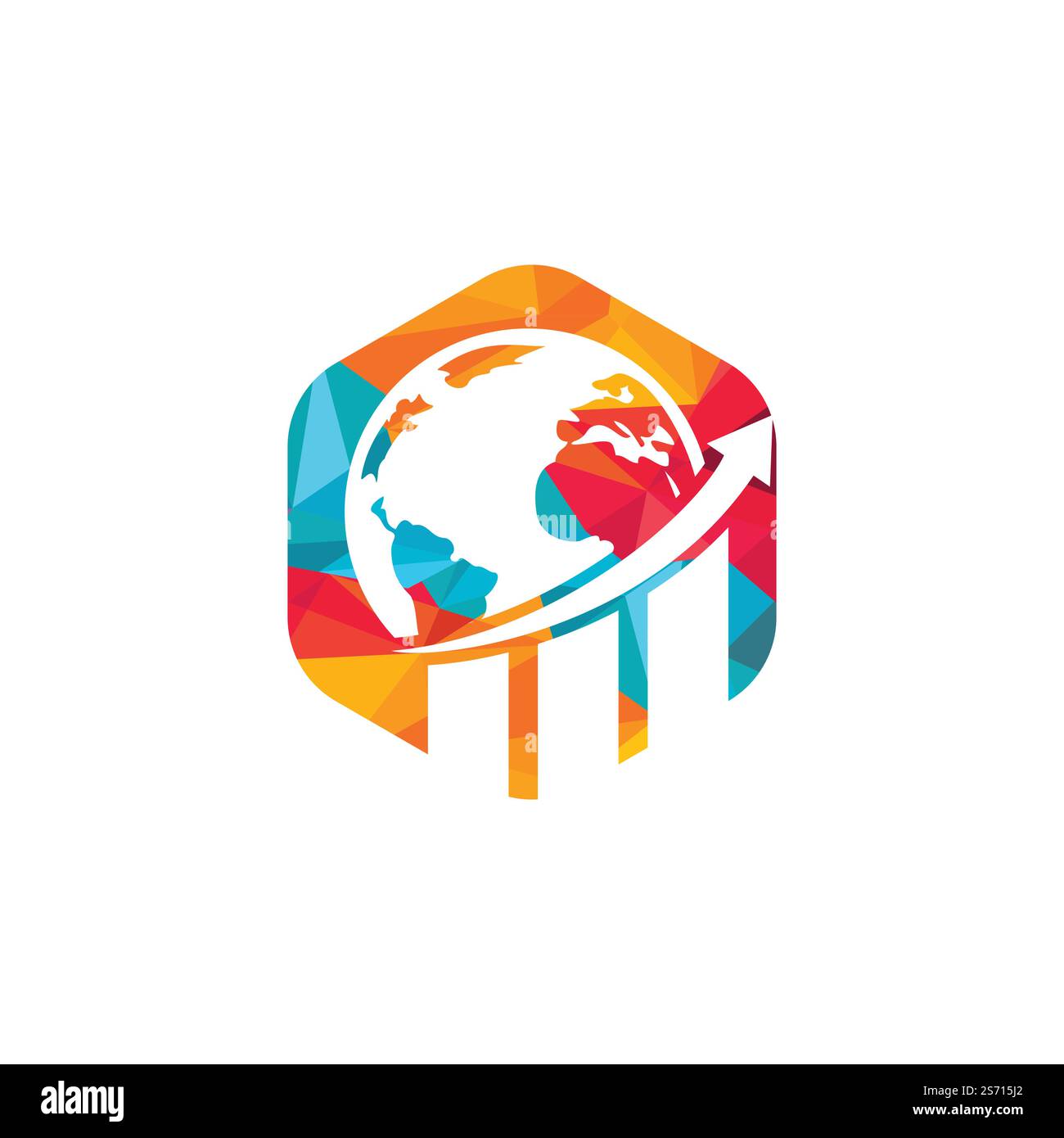 World Stats vector logo design template. World finance logo design ...