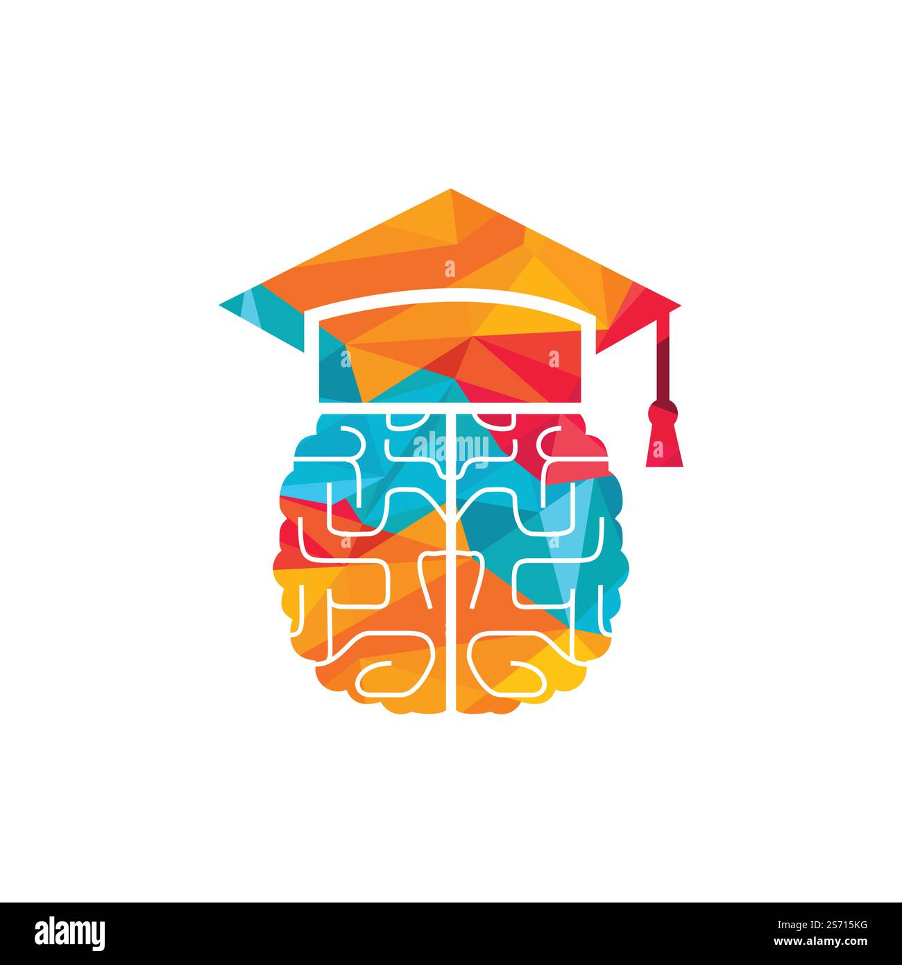 Brain and graduation cap icon design. Educational and institutional ...