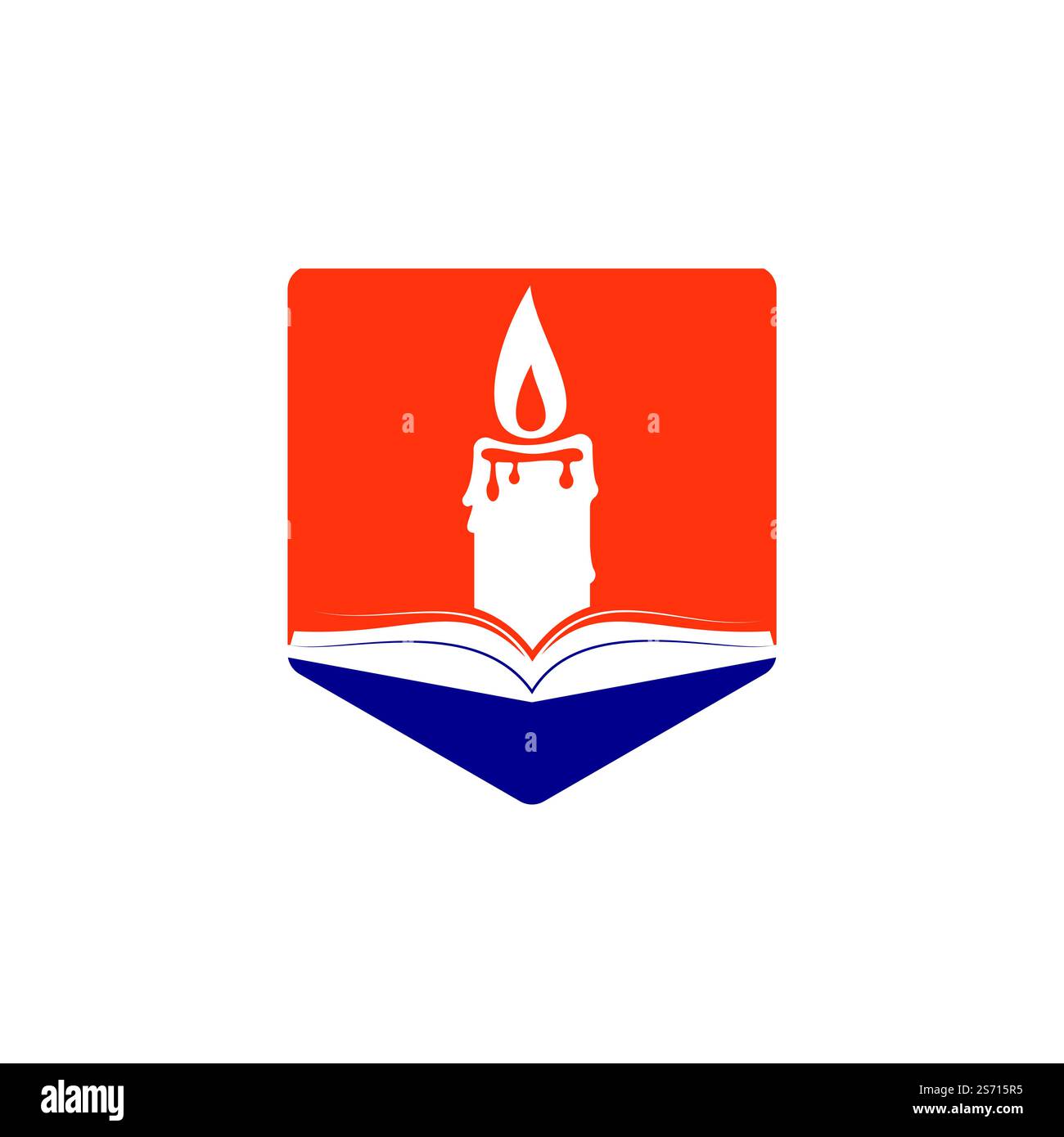 Book light vector logo design. Book and Candle vector logo design ...