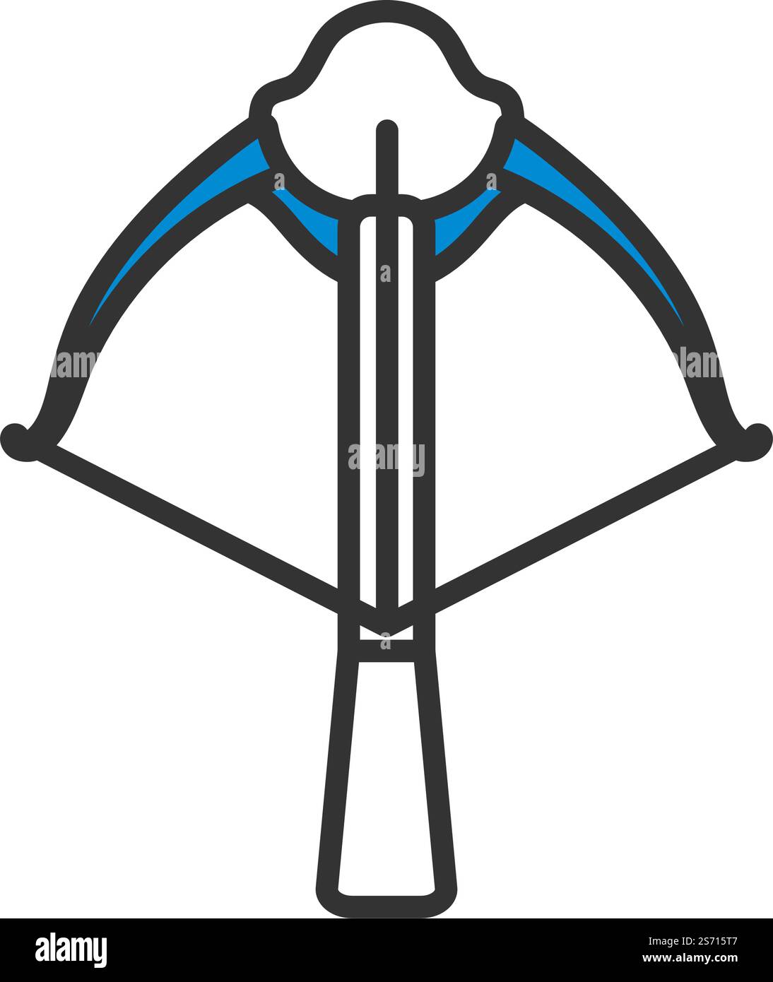 Icon Of Crossbow. Editable Bold Outline With Color Fill Design. Vector ...