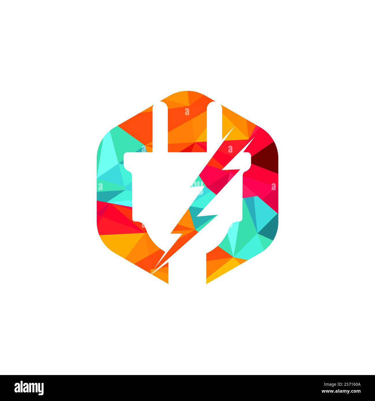 Electrical plug and thunderbolt vector logo design. Power energy symbol ...