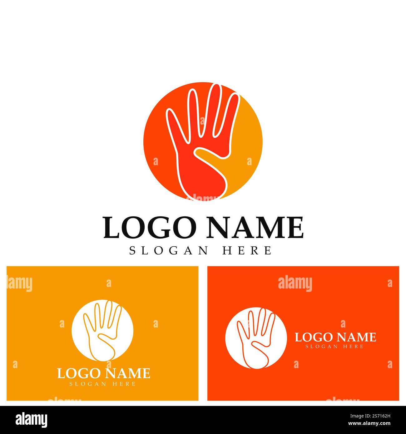 four finger hand gesture logo vector icon Stock Vector Image & Art - Alamy
