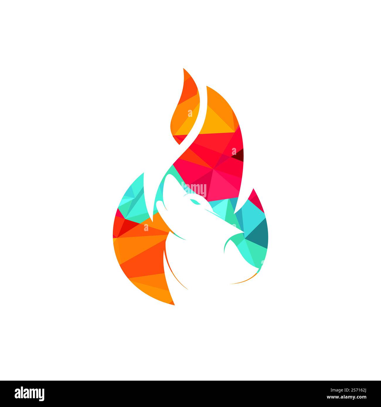 Wolf fire vector logo design template Stock Vector Image & Art - Alamy