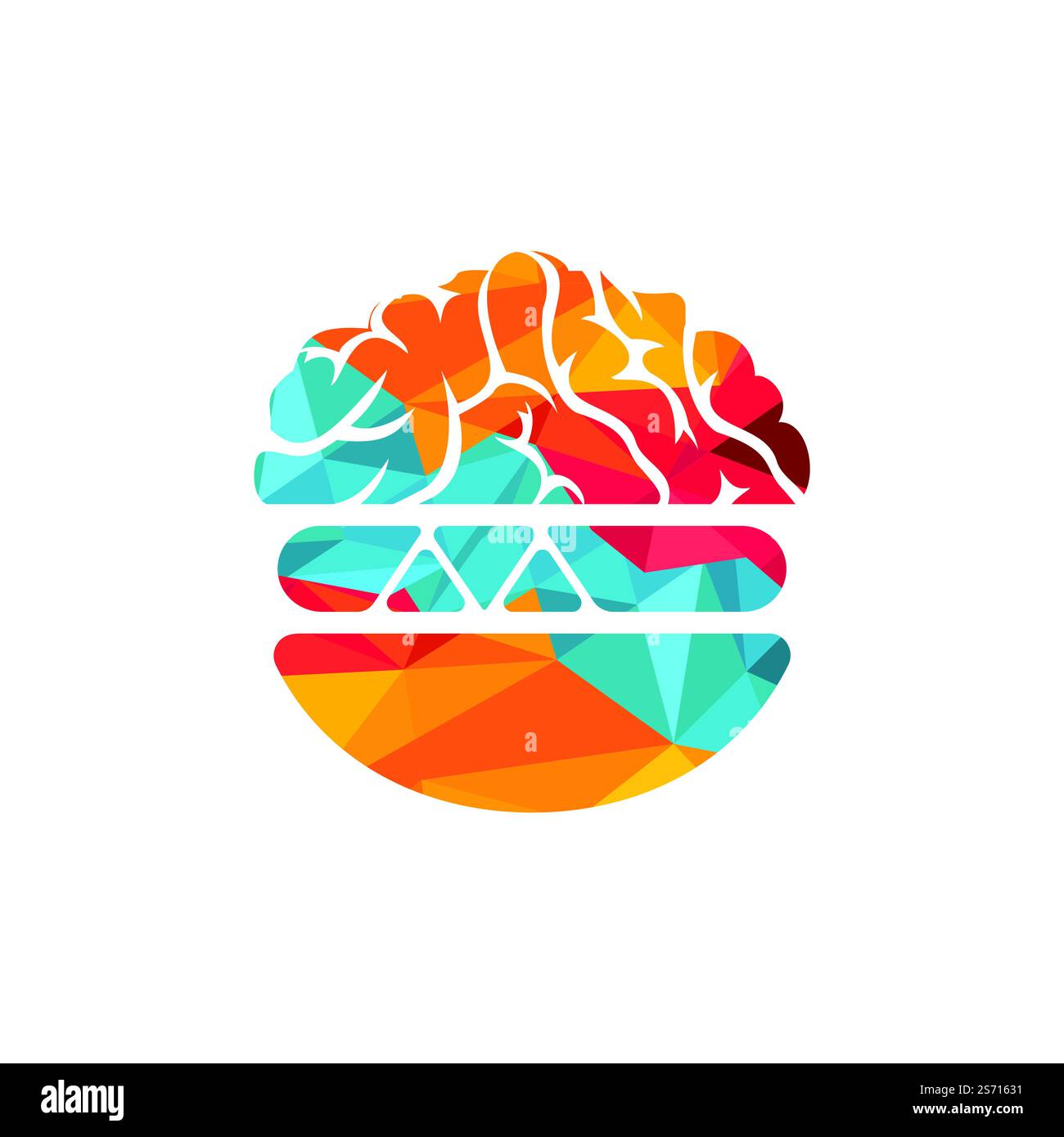 Burger Brain Vector Logo Design Template. Fast Food Cafe Logo Design ...