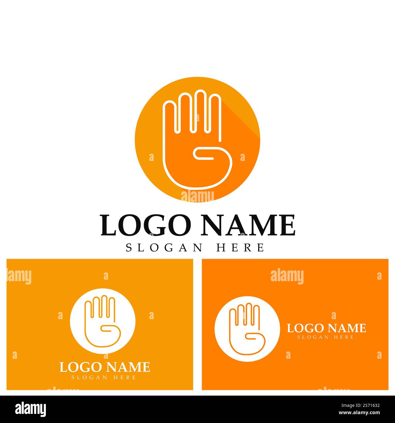 four finger hand gesture logo vector icon Stock Vector Image & Art - Alamy