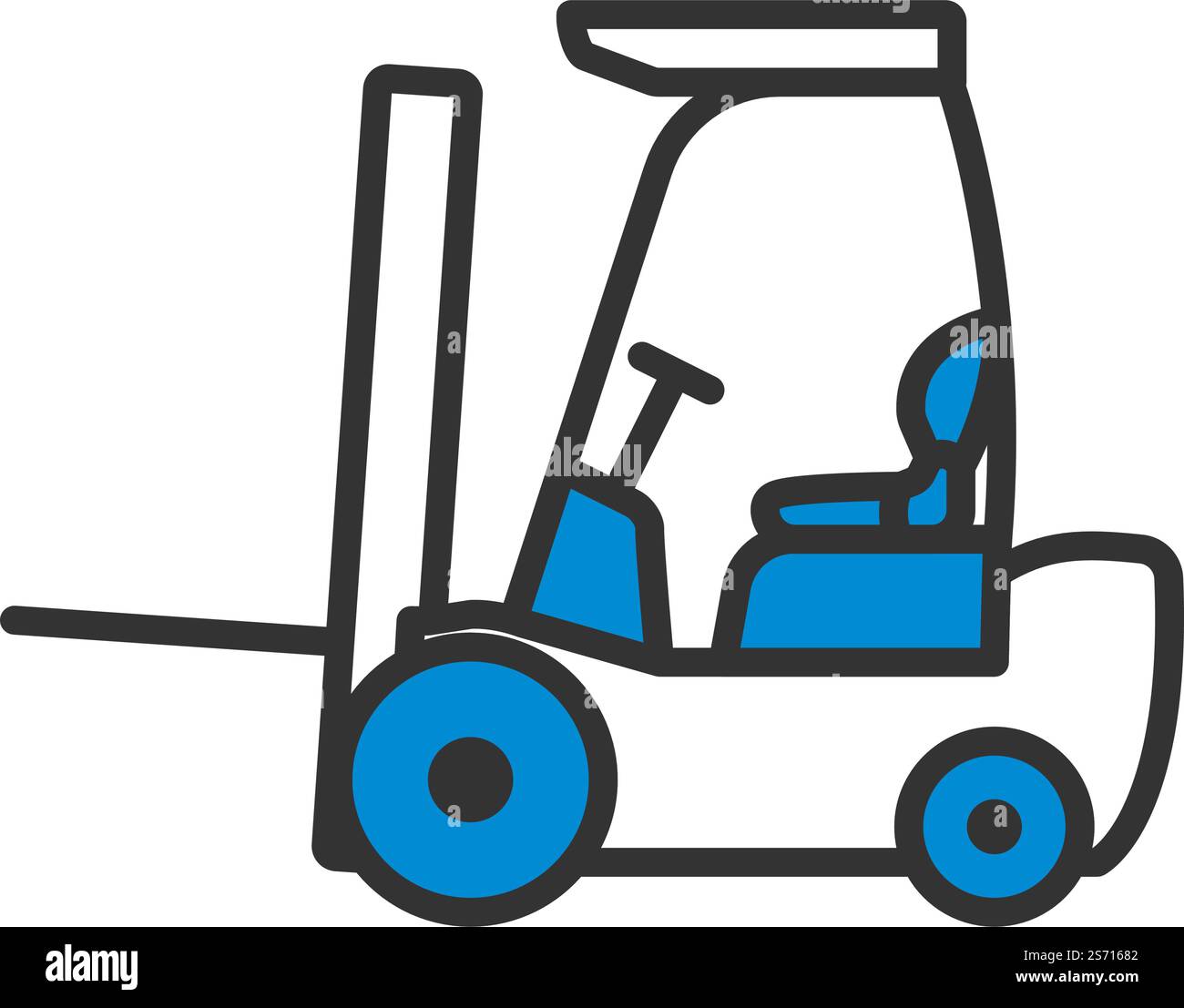 Warehouse Forklift Icon. Editable Bold Outline With Color Fill Design ...