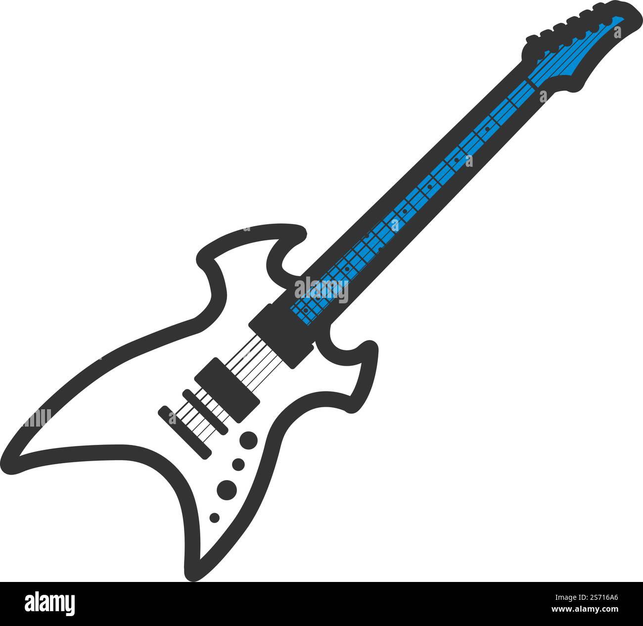 Electric Guitar Icon. Editable Bold Outline With Color Fill Design ...