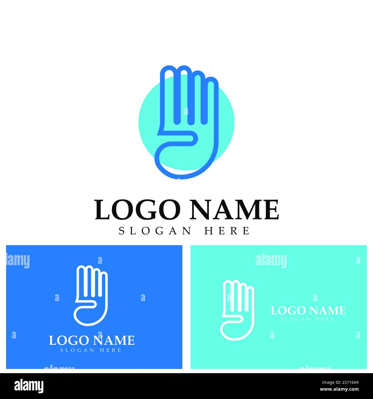 four finger hand gesture logo vector icon Stock Vector Image & Art - Alamy