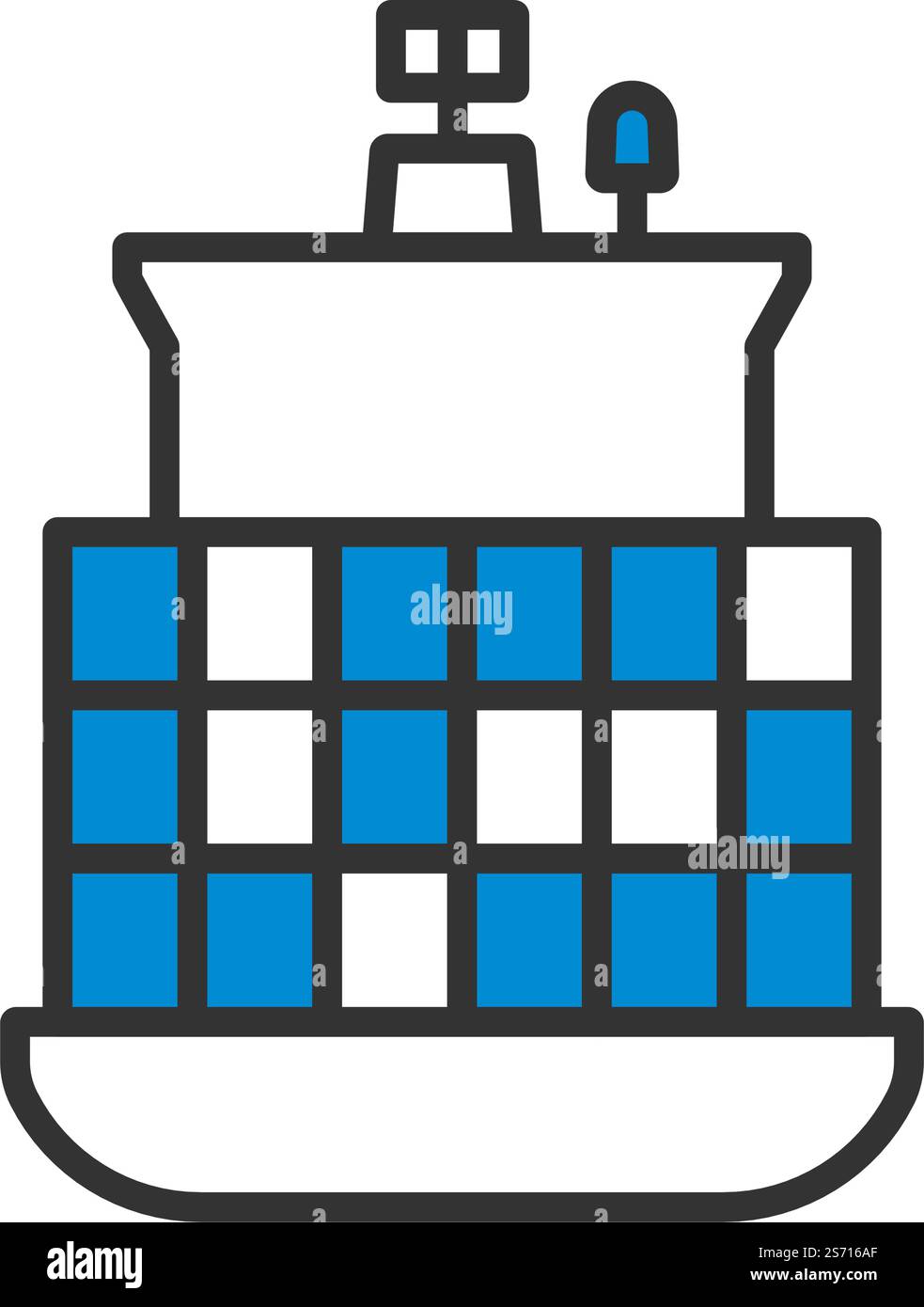 Container Ship Icon. Editable Bold Outline With Color Fill Design ...