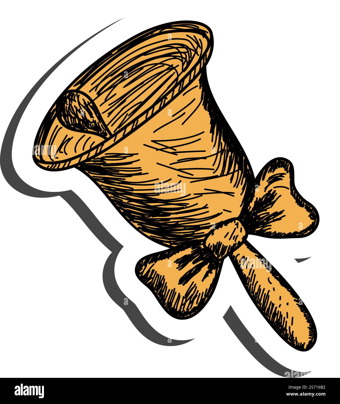 Bell sticker with shadow on education theme. Back to school. Vector ...