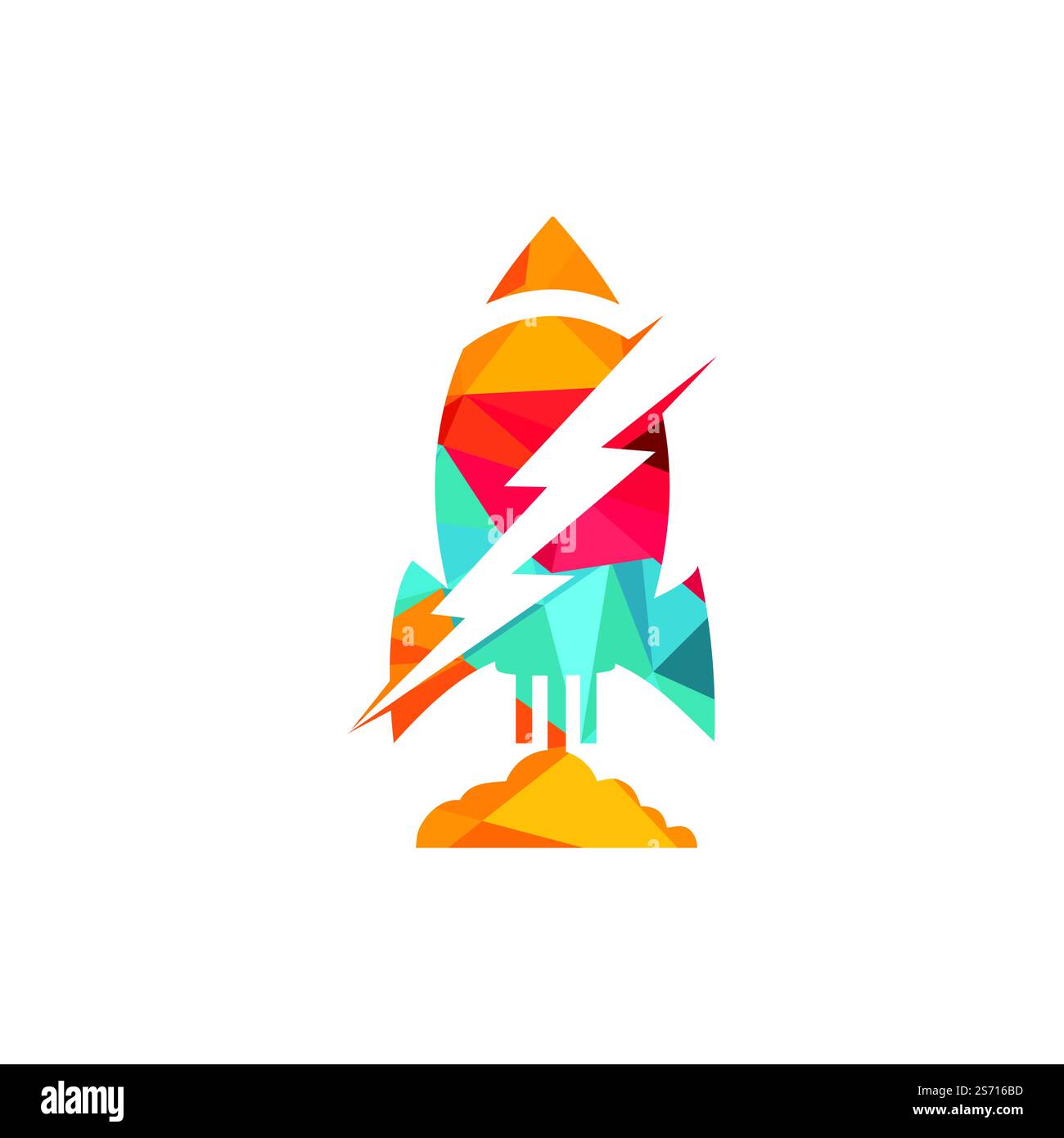 Electric rocket vector logo design. Rocket and thunderbolt logo icon ...